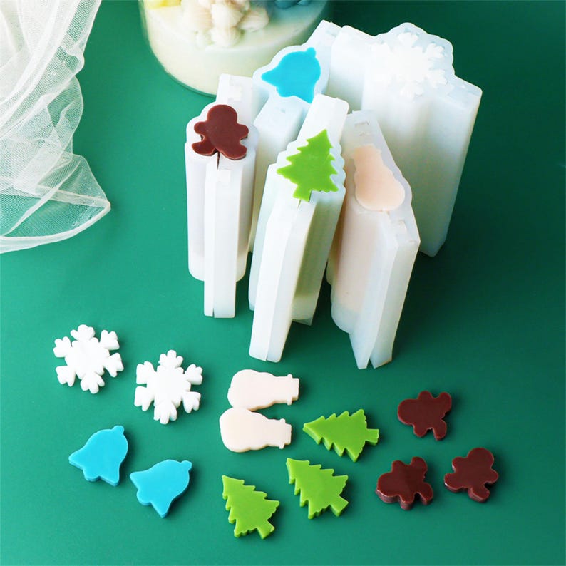 12CM Long Tube Soap Mold,christmas Tree,bell,snowflake,snowman Shaped ...