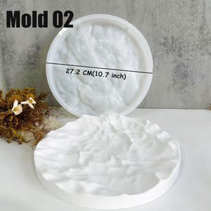 Round Tray Silicone Mold,concrete Plaster Wave Tray Mold,epoxy Resin ...