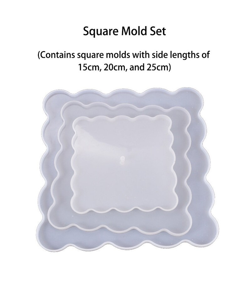 Assortment Shape Tray Silicone Mold Kit Epoxy Resin Coaster Molds Craft ...