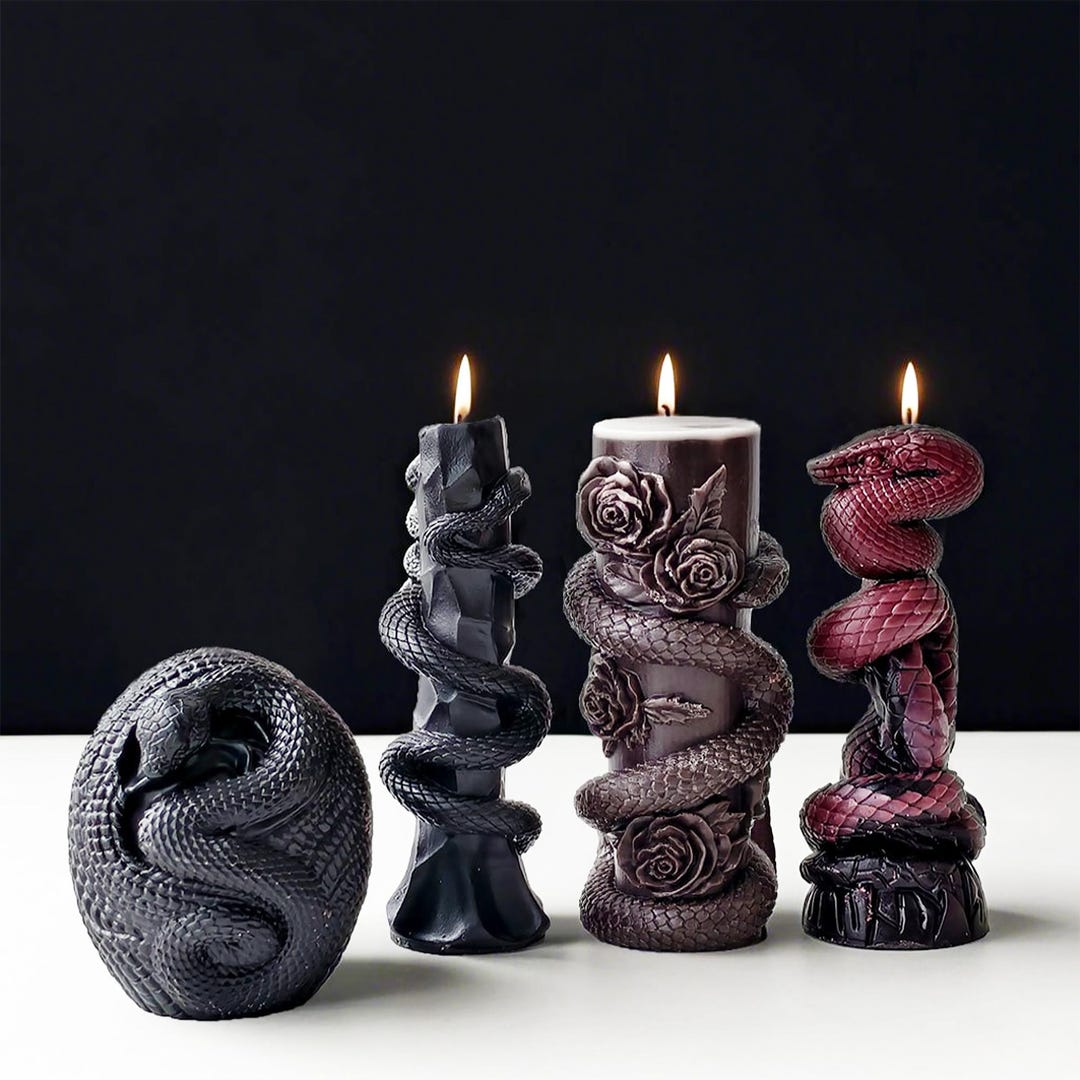 Snake Candles Silicone Mold,wax Candles Making Mold,concrete Plaster ...