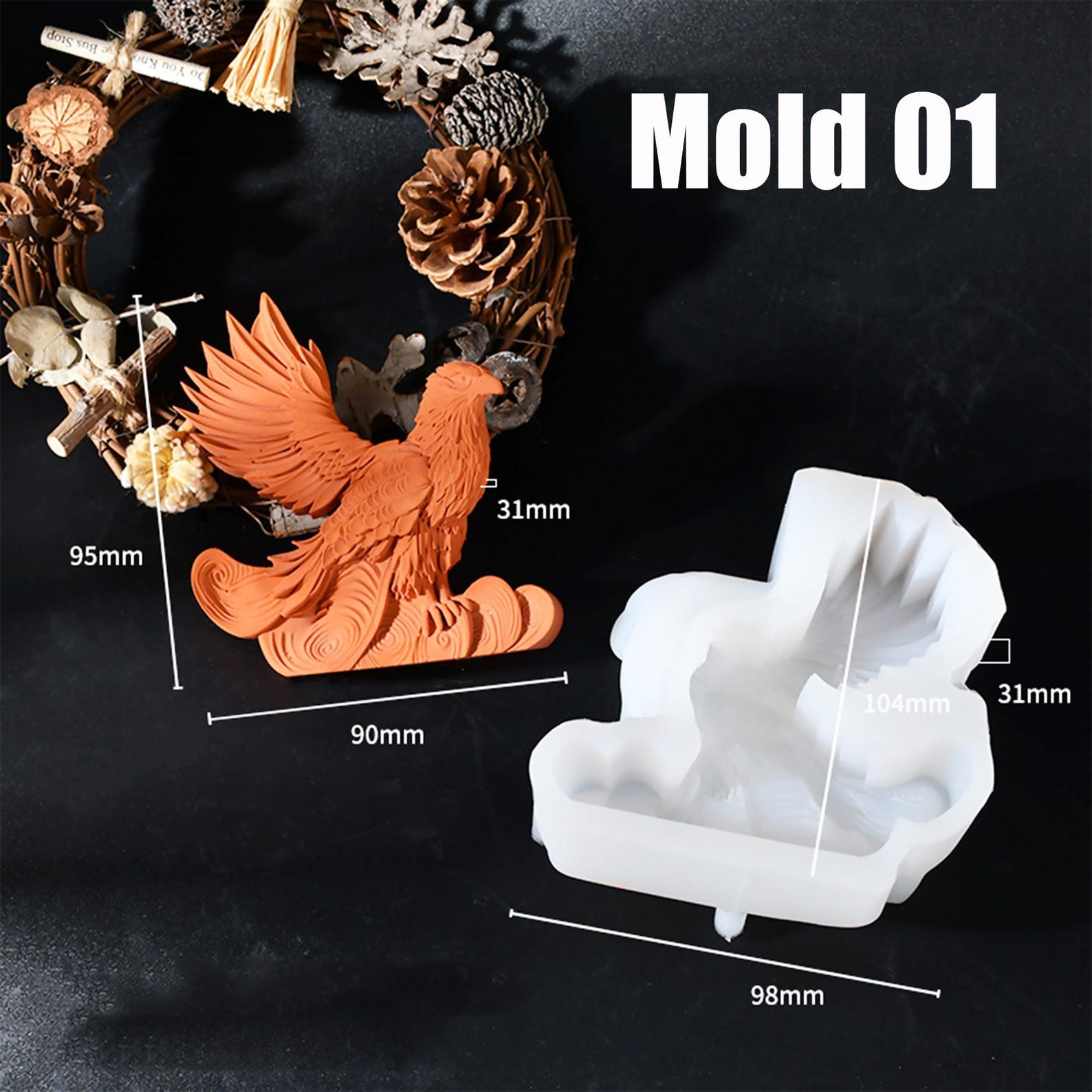 Eagle Candles Silicone Mold,animal Candle Making Mold,concrete Plaster ...