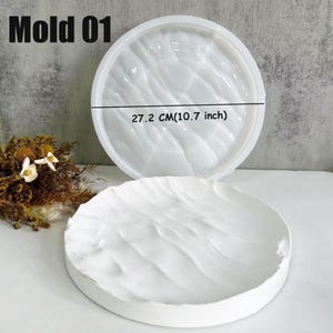 Round Tray Silicone Mold,concrete Plaster Wave Tray Mold,epoxy Resin ...