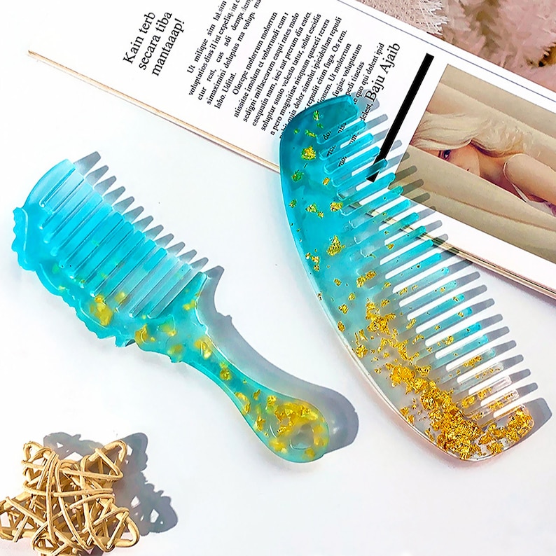 4 Styles Comb Silicone Mold,epoxy Resin Comb Mold,hair Crescent Comb ...