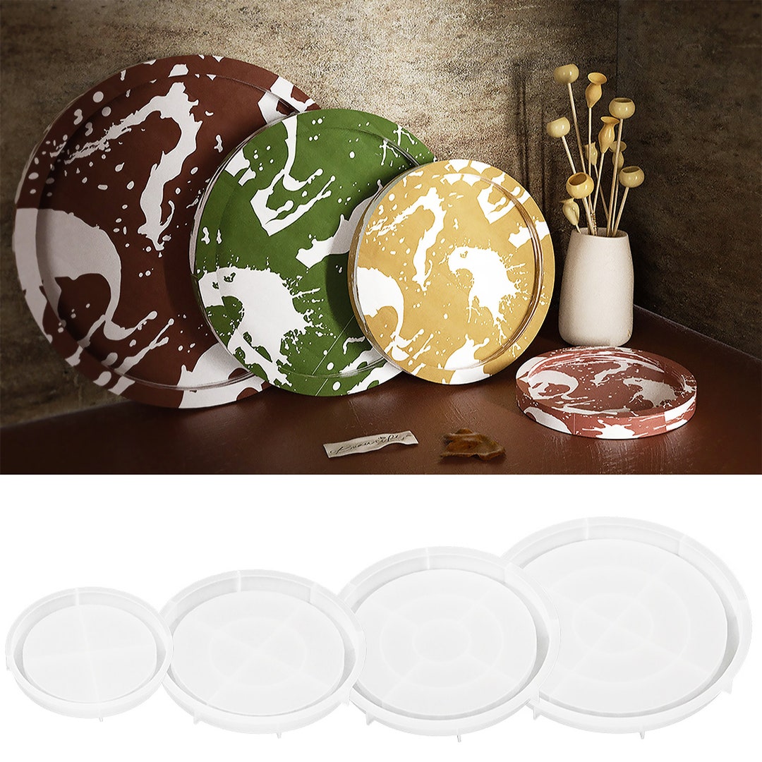 Round Tray Silicone Mold,epoxy Resin Round Plate Mold,concrete Plaster ...