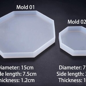Multiple Sizes Hexagon Coaster Silicone Mold,octagon Tray Resin Mold ...
