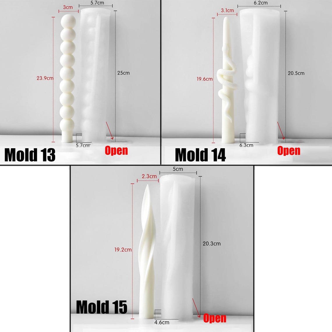 Long Spiral Candles Silicone Mold,wax Candles Making Silicon Mold,twist ...