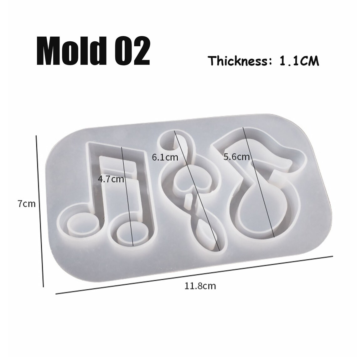 Music Quicksand Silicone Mold,music Shaker Mold,creative Keychain Resin ...