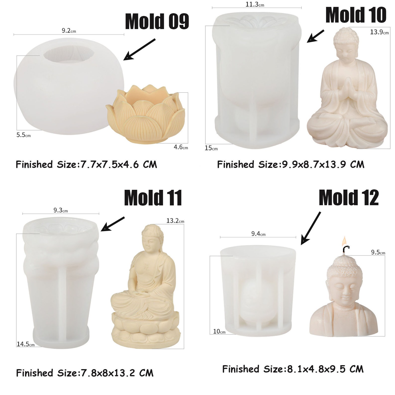 Buddha Face Candles Silicone Mold,epoxy Resin Buddhism Buddhist ...
