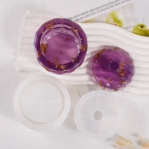 Faceted Round Storage Box Mold,storage Box With Lid Silicone Mold,epoxy ...