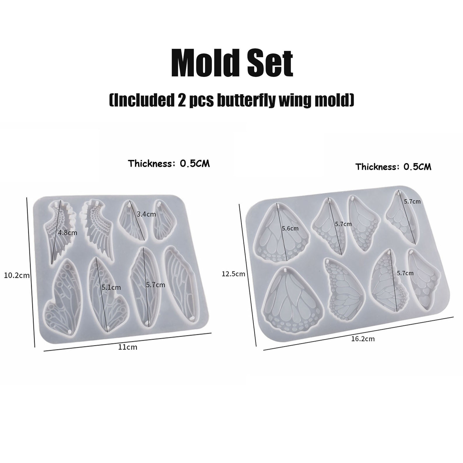 Butterfly Wing Earring Mold,butterfly Pendant Silicone Mold,resin ...