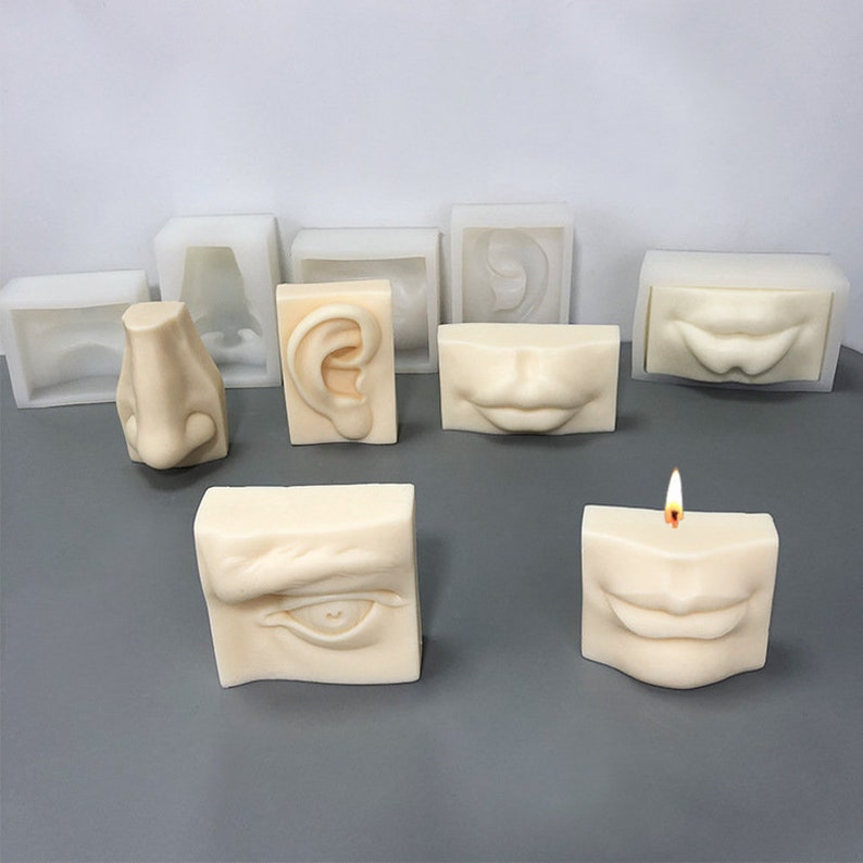 Facial Features Shaped Candles Moldeyenoseearmouth - Etsy