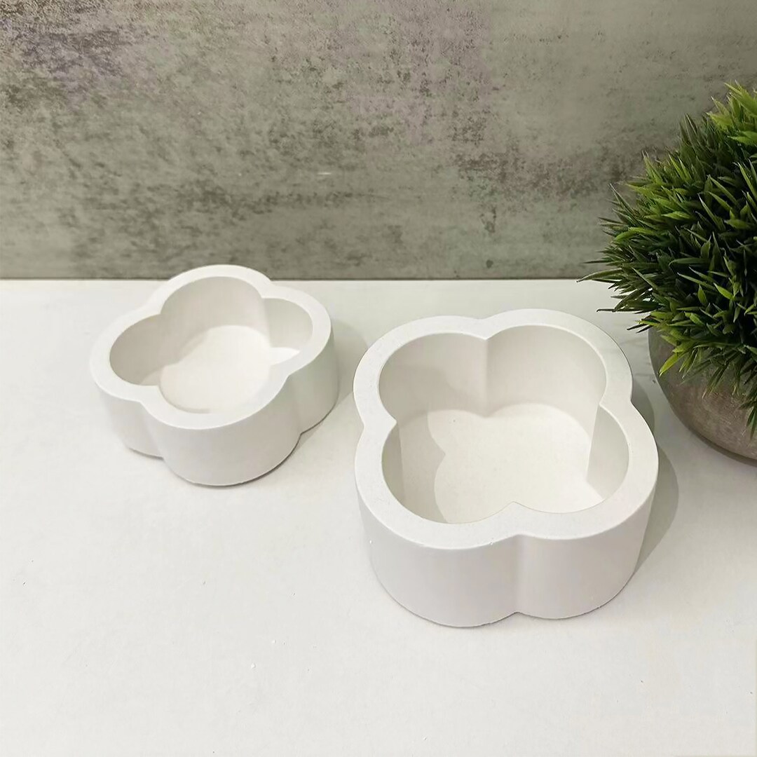 Lucky Leaf Clover Storage Box Silicone Mold,epoxy Resin Trinket Box Mold,concrete Plaster ...