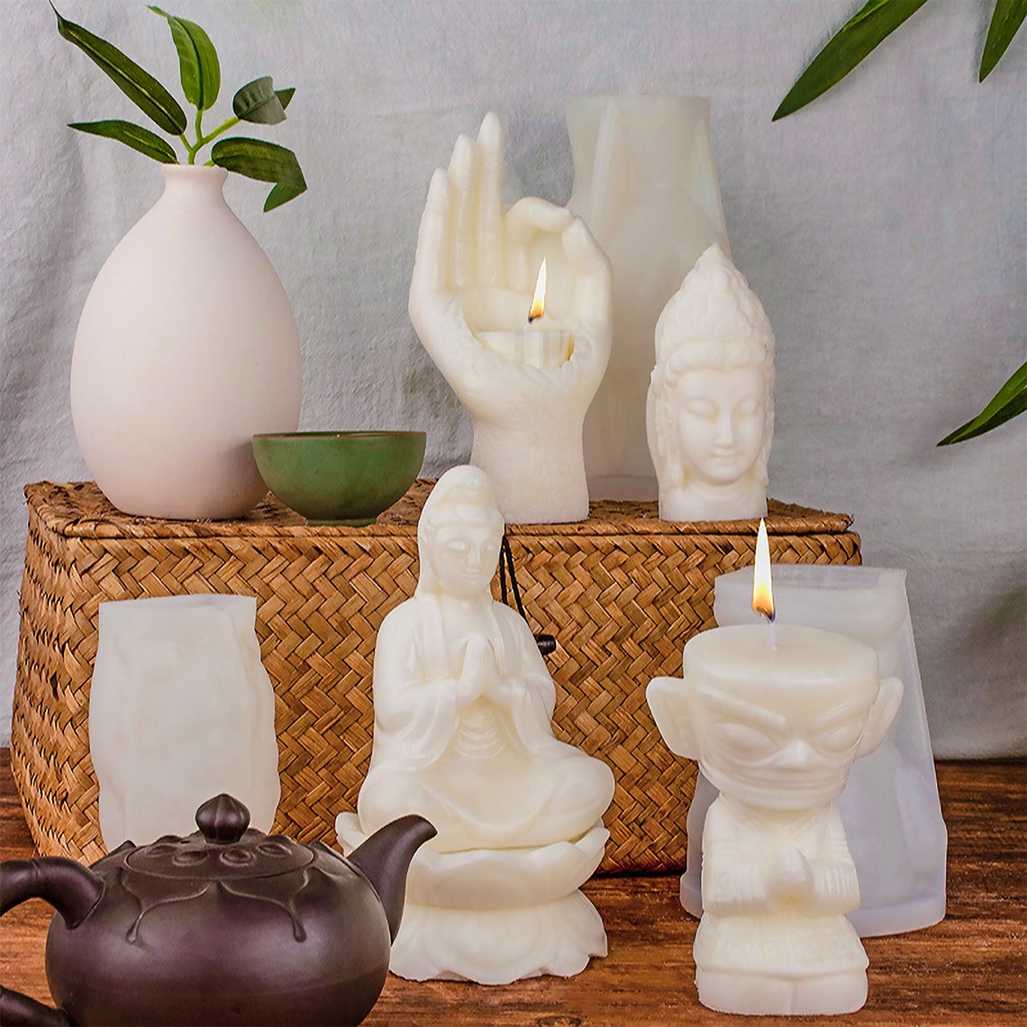 Buddha Face Candles Silicone Mold,epoxy Resin Buddhism Buddhist ...
