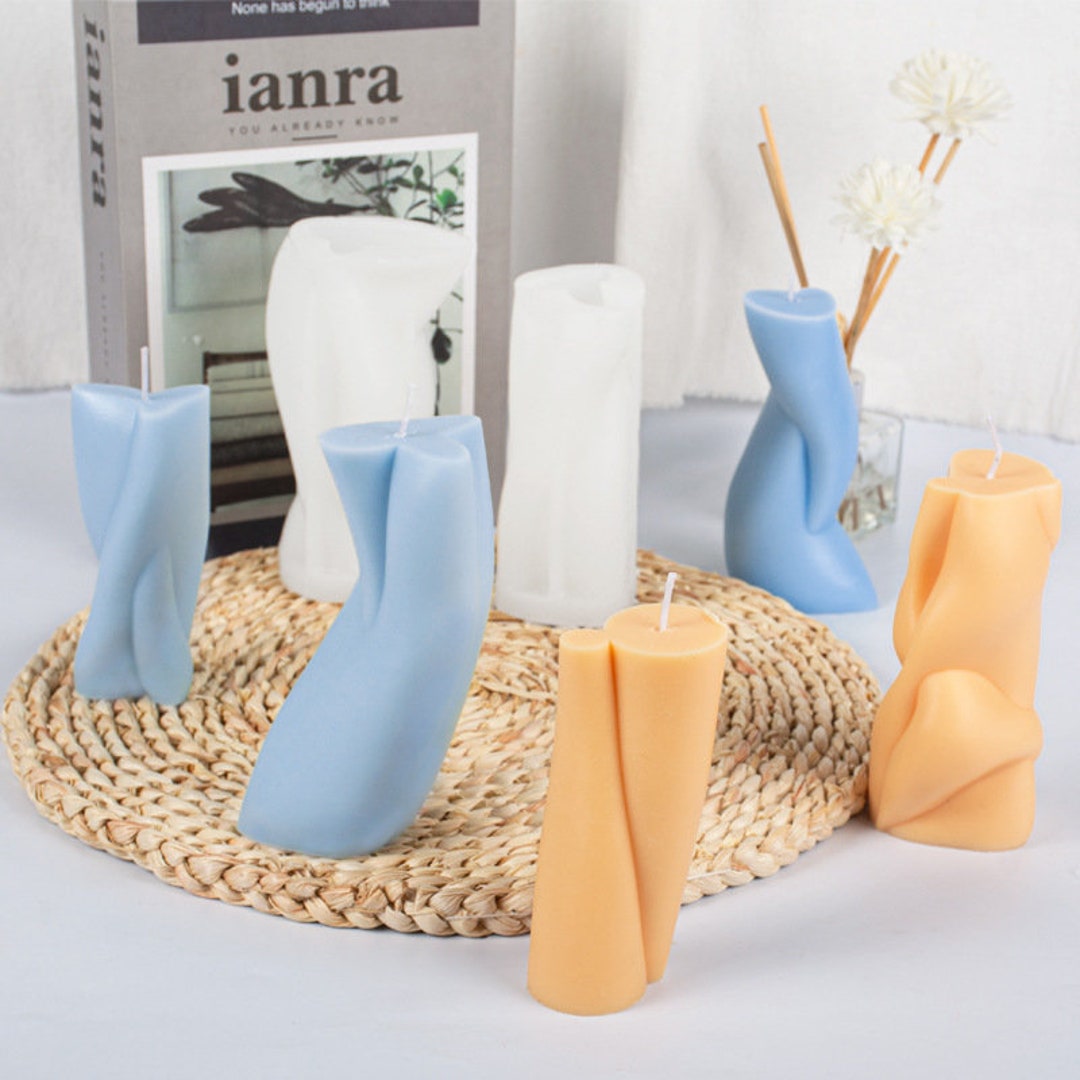 5 Styles Irregular Pillar Candles Mold,curved Pillar Silicone Mold ...