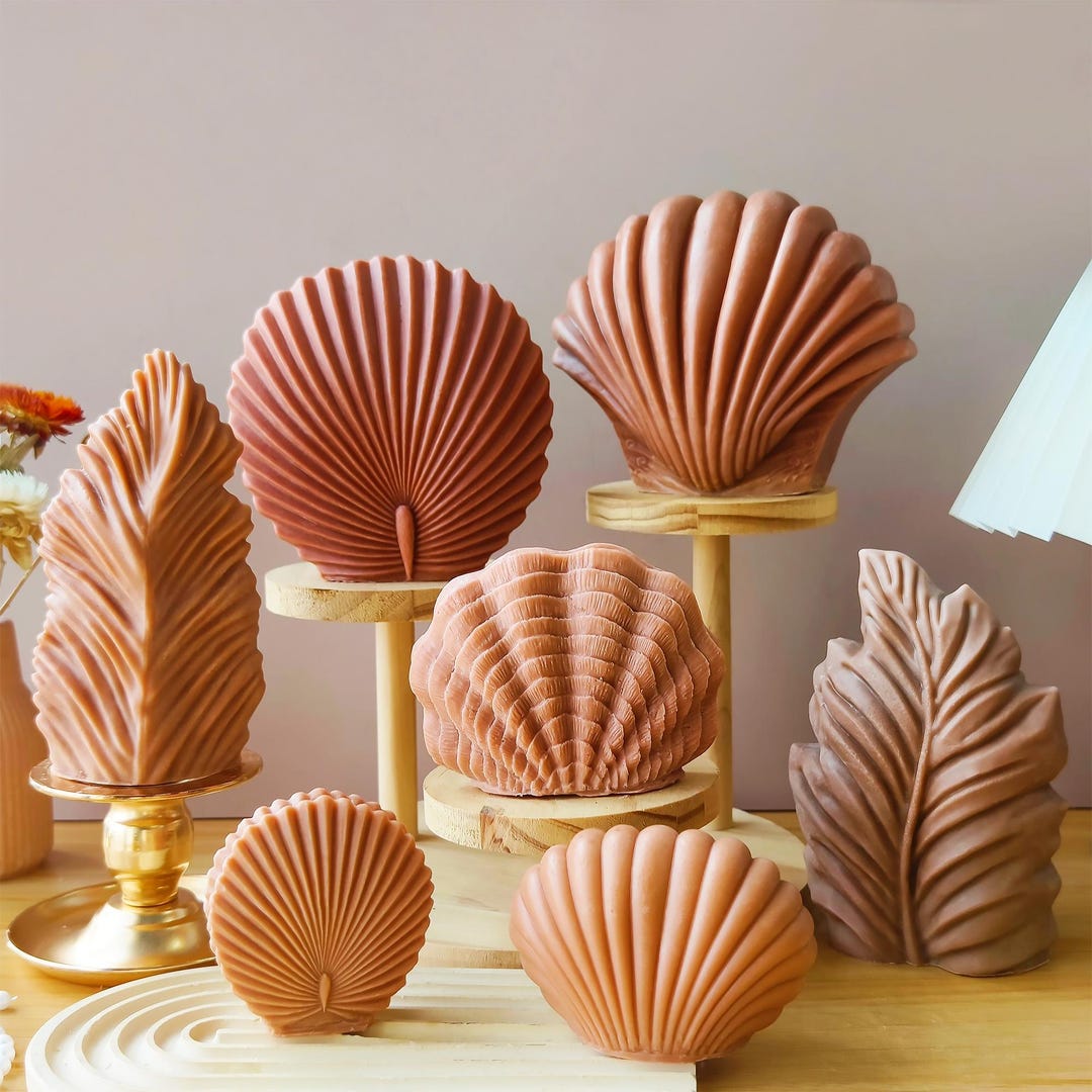 Shell Candles Silicone Mold,wax Candles Making Mold,concrete Plaster Shell Mold,coral Candles ...