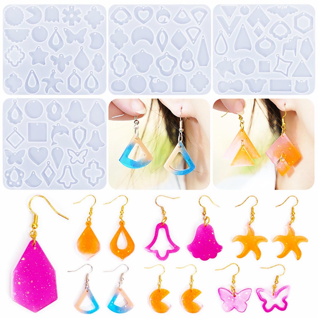 Geometric Earring Silicone Mold,epoxy Resin Pendant Mold,uv Resin Charm ...