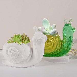 Snail Flower Pot Silicone Mold,concrete Plaster Succulent Plant Pot ...