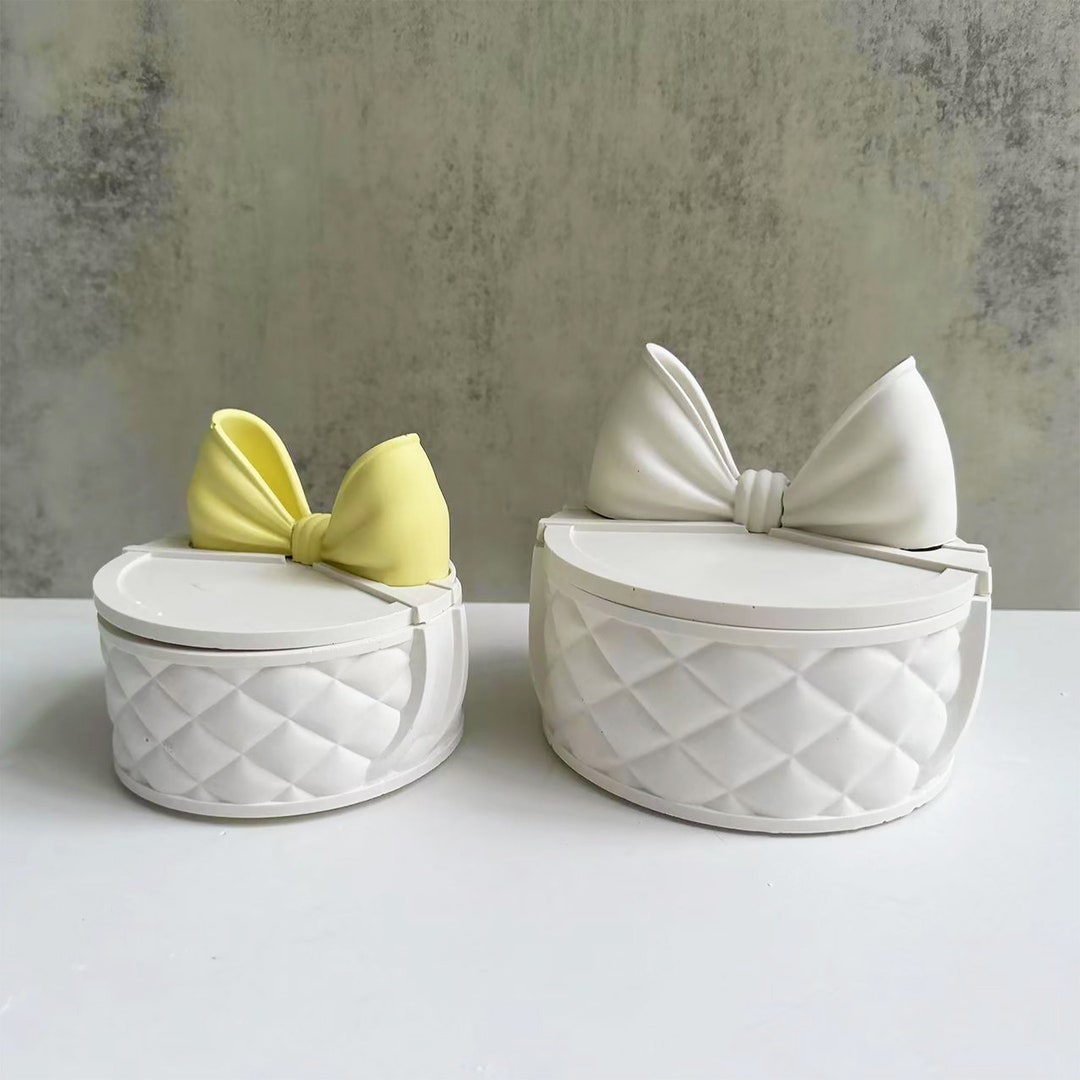Bow Tie Storage Box Silicone Mold,concrete Plaster Jewelry Box Mold ...