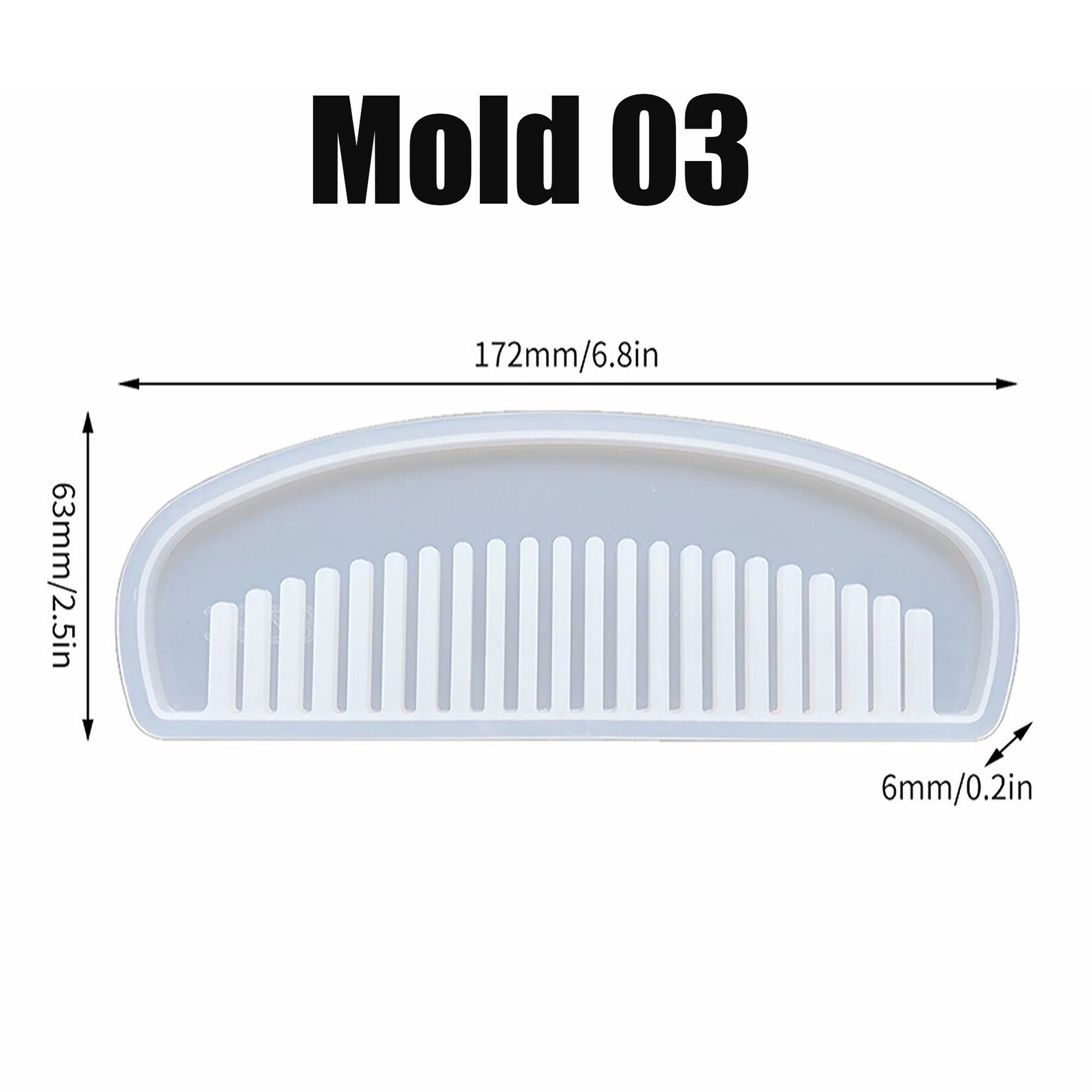 4 Styles Comb Silicone Mold,epoxy Resin Comb Mold,hair Crescent Comb ...
