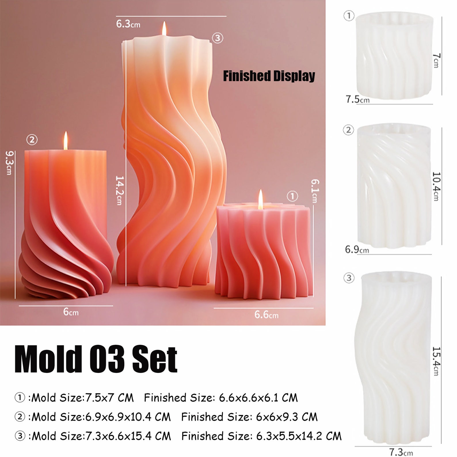 Spiral Wave Candle Silicone Mold,scented Candle Making Mold,concrete ...
