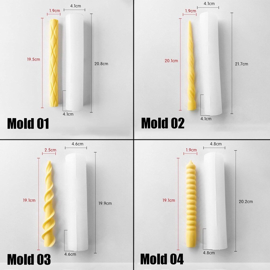 Long Spiral Candles Silicone Mold,wax Candles Making Silicon Mold,twist ...
