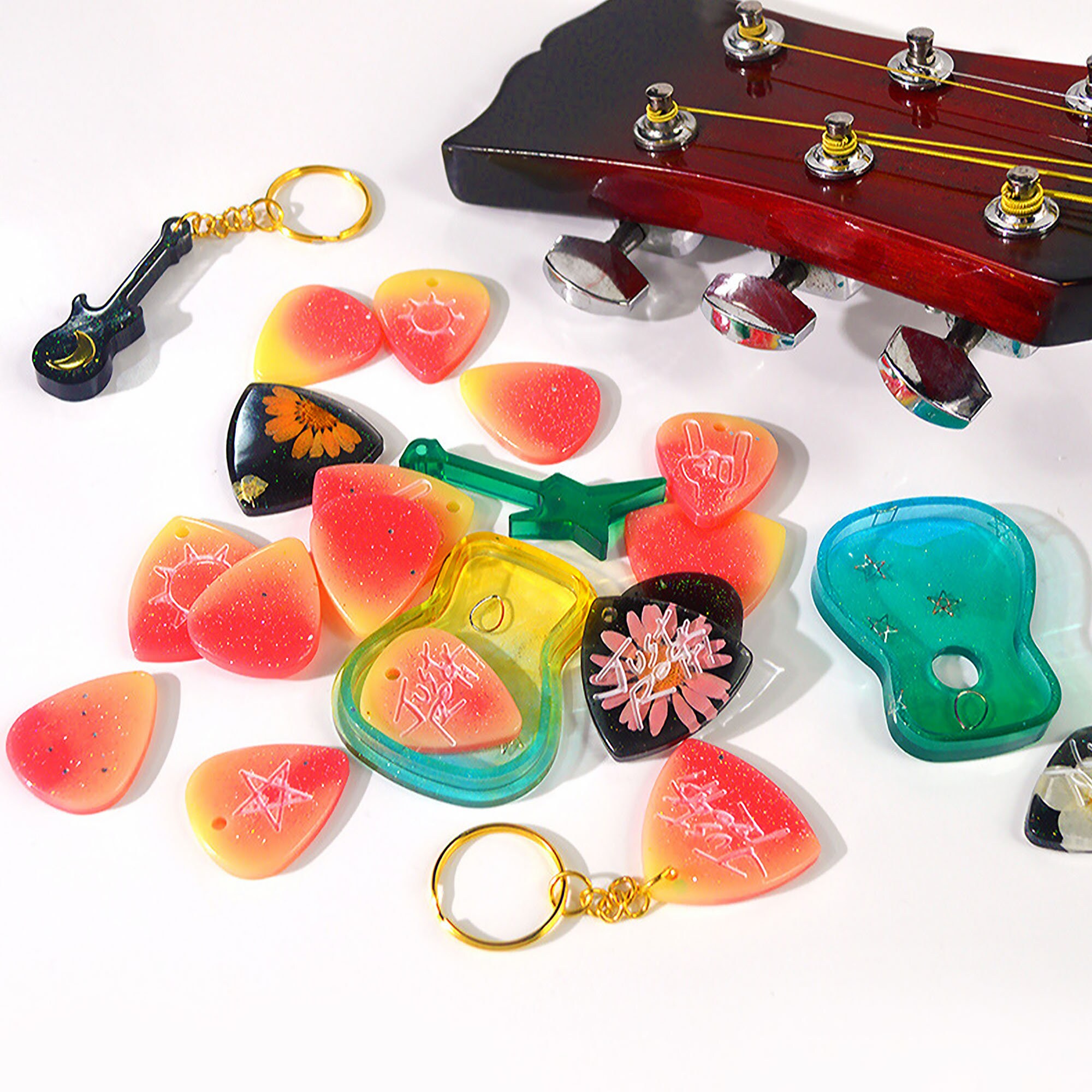 Guitar Pick Mold,musical Instruments Silicone Mold,epoxy Resin Guitar ...