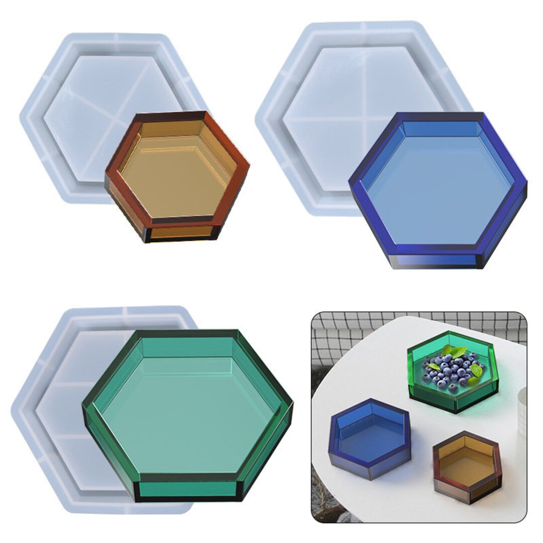 Multiple Sizes Hexagon Storage Box Silicone Mold,trinket Box Resin ...
