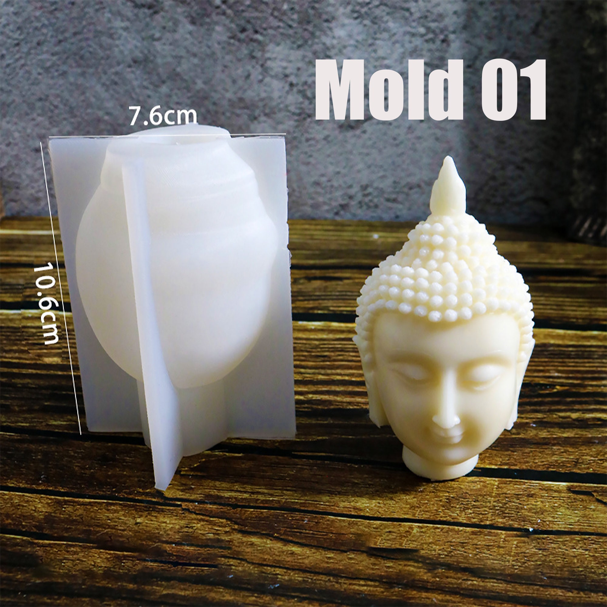 Buddha Face Candle Silicone Mold,epoxy Resin Buddha Mold,concrete ...