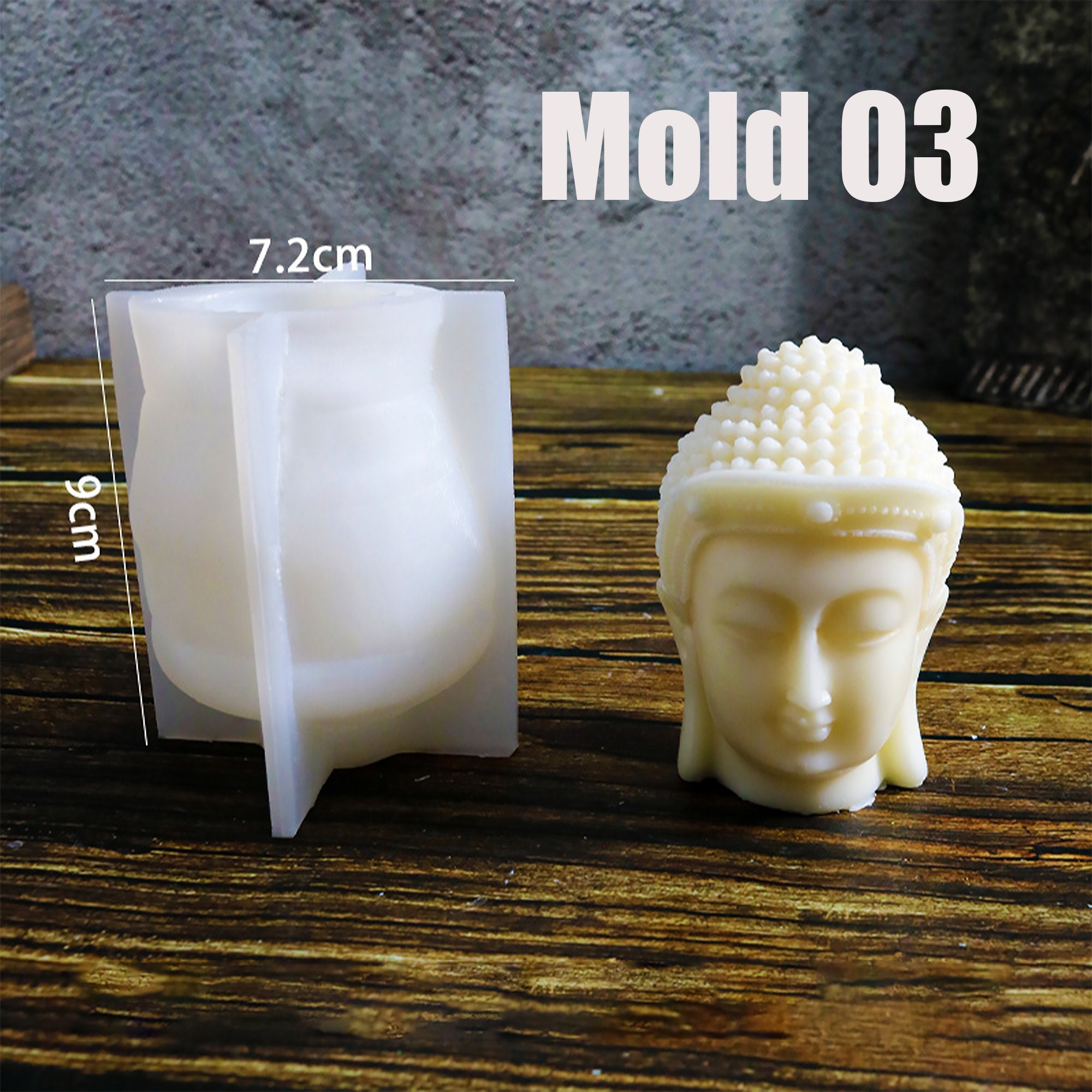 Buddha Face Candle Silicone Mold,epoxy Resin Buddha Mold,concrete ...