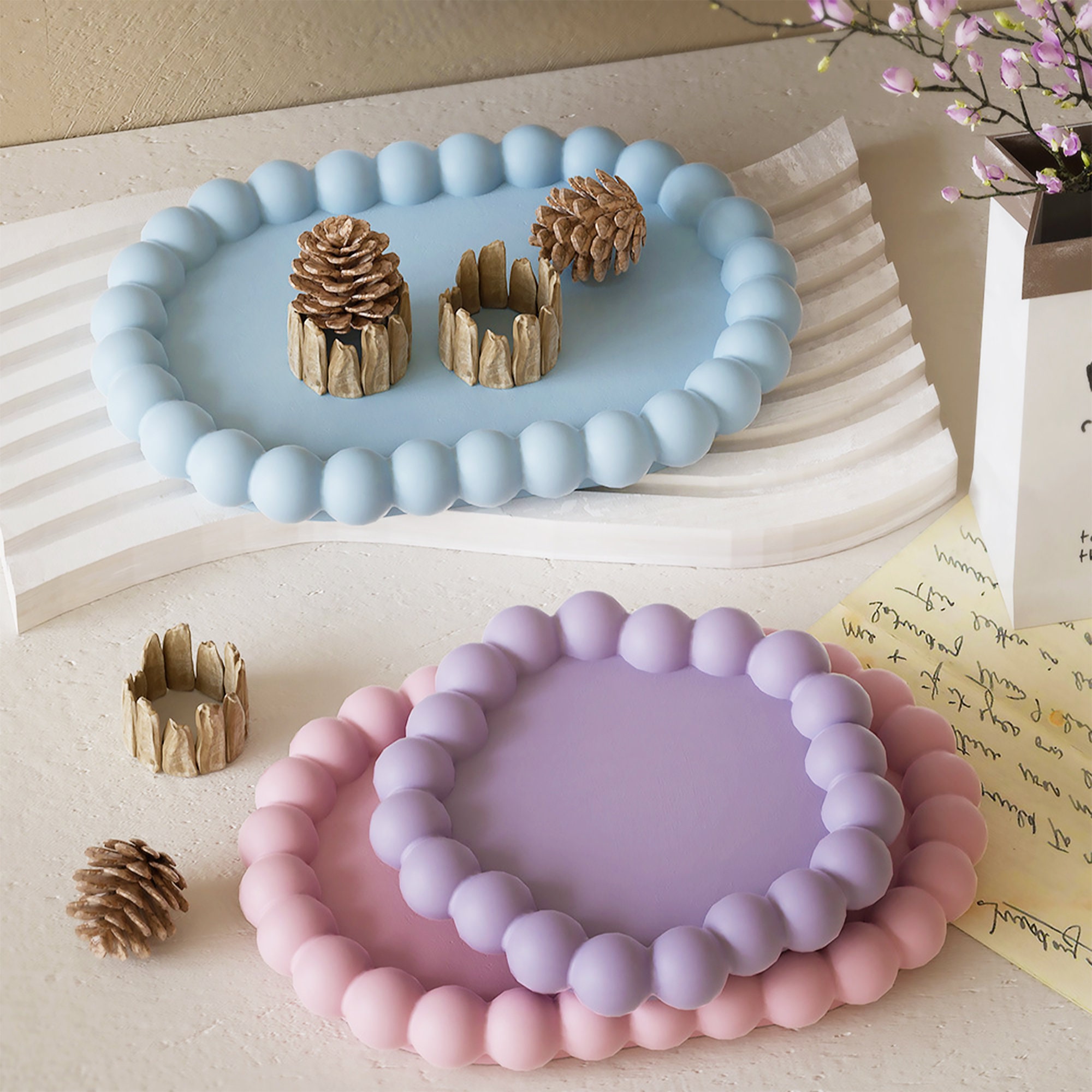 6 Styles Bubble Coaster Silicone Mold,concrete Plaster Coaster Mold ...