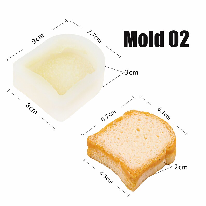 Toast Slice Candle Silicone Mold,bread Candle Making Mold,epoxy Resin ...