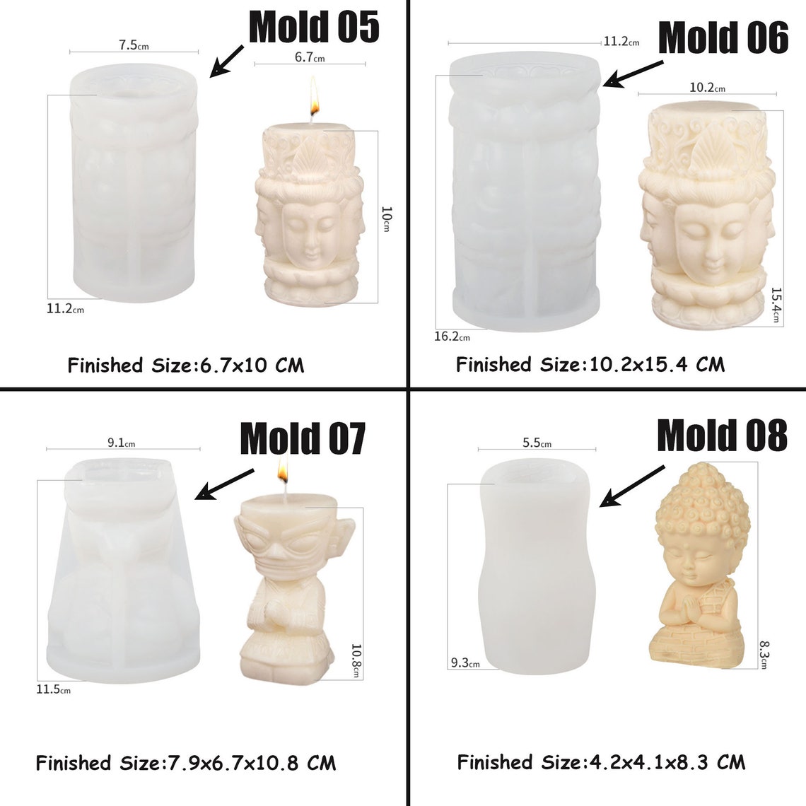 Buddha Face Candles Silicone Mold,epoxy Resin Buddhism Buddhist ...
