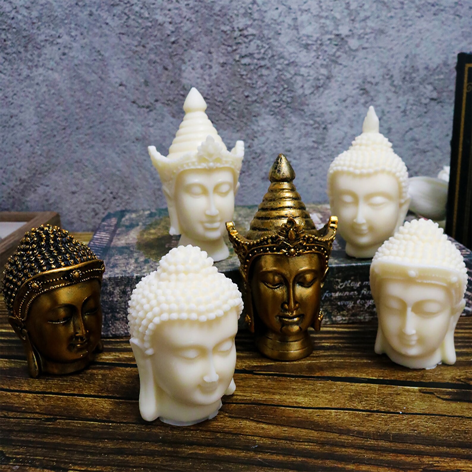 Buddha Face Candle Silicone Mold,epoxy Resin Buddha Mold,concrete ...