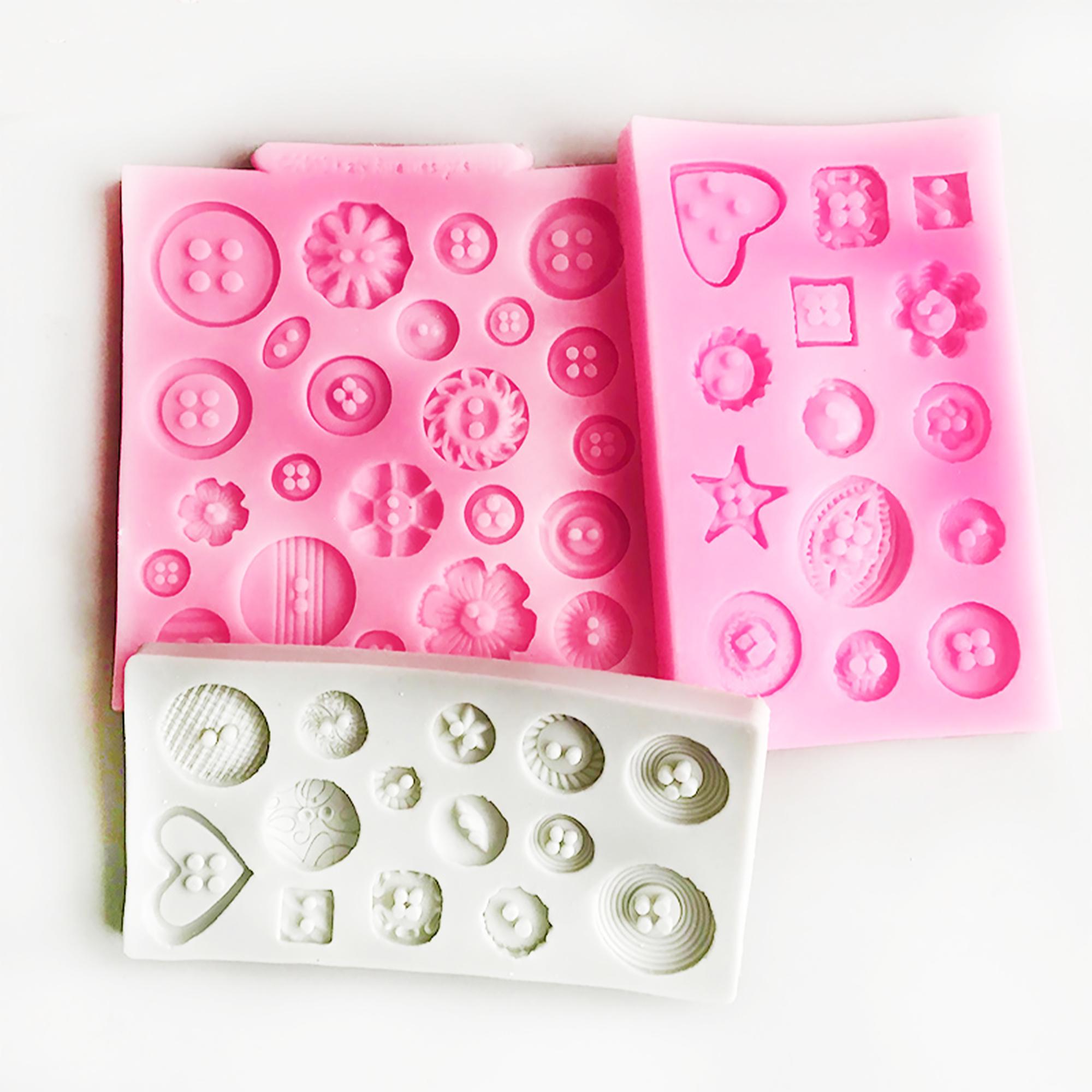 3pcs/set Button Clay Silicone Mold,button Silicone Mold,epoxy Resin ...