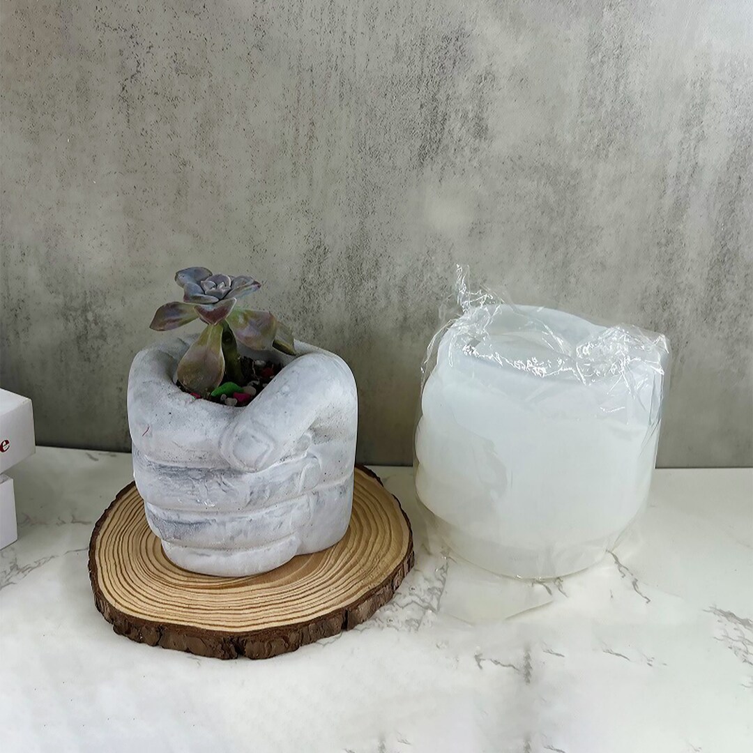 Fist Hand Flower Pot Mold,concrete Cement Plaster Flowerpot Mold,epoxy ...