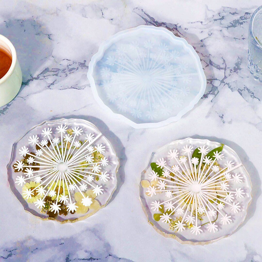 Dandelion Flower Coaster Silicone Mold,epoxy Resin Coaster Mold ...