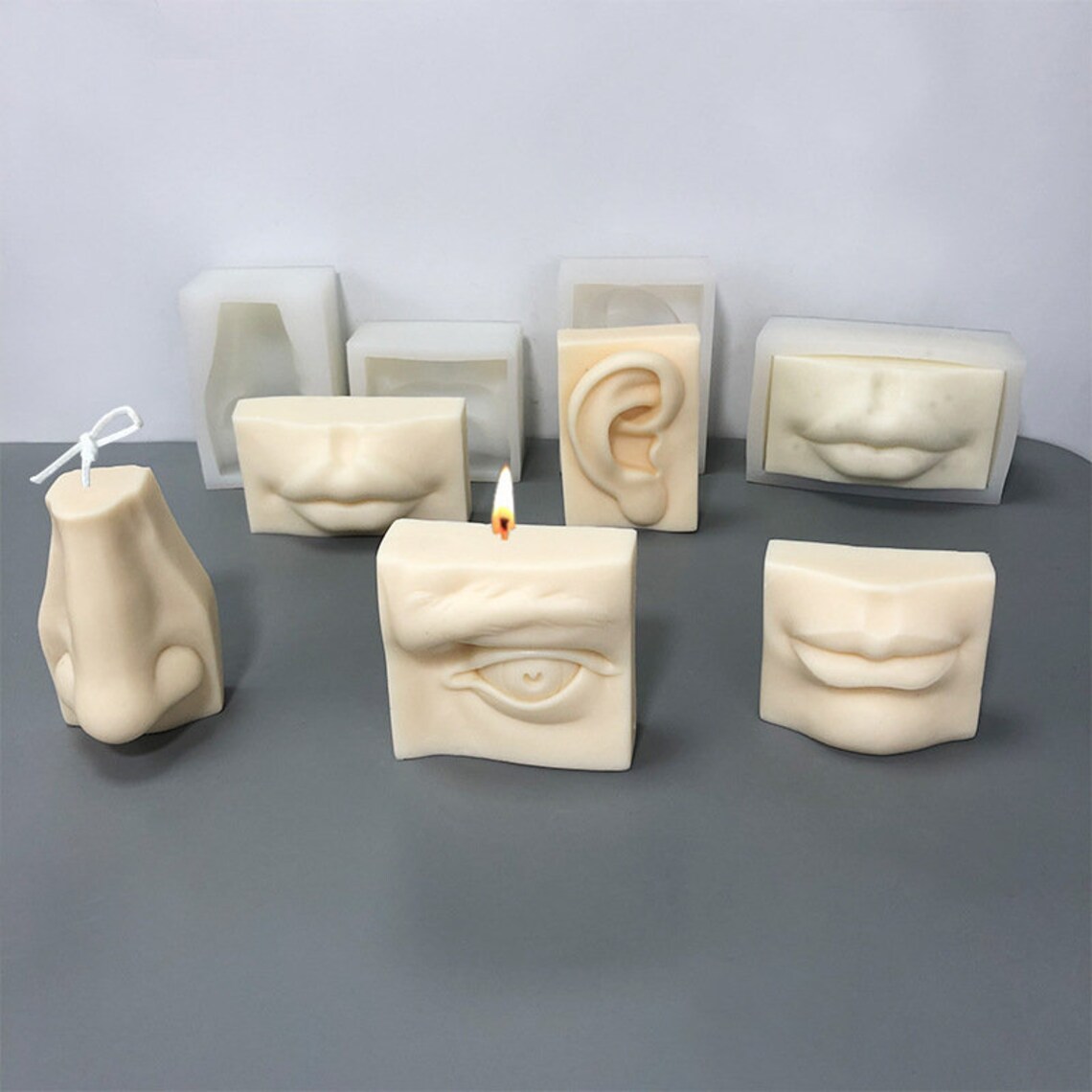 Facial Features Shaped Candles Moldeyenoseearmouth - Etsy