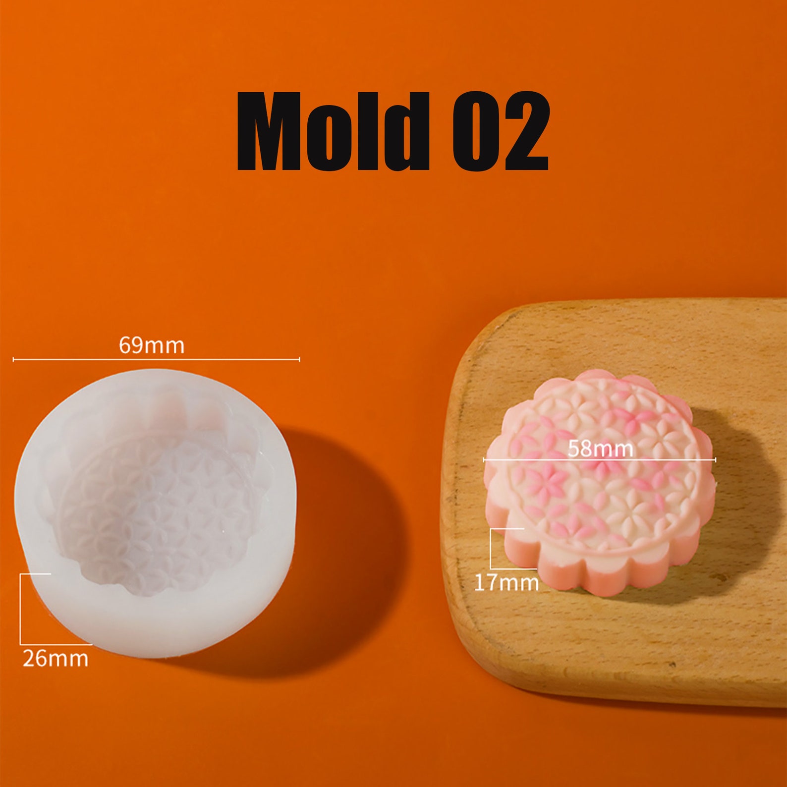 Flower Mooncake Silicone Mold,mid-autumn Festival Moon Cake Mold,flower ...