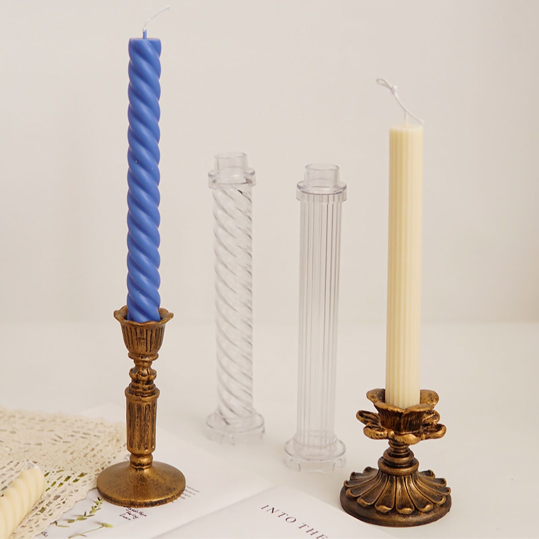 2 Styles Spiral Candles Acrylic Mold,twist Candles Mold,long Rod ...