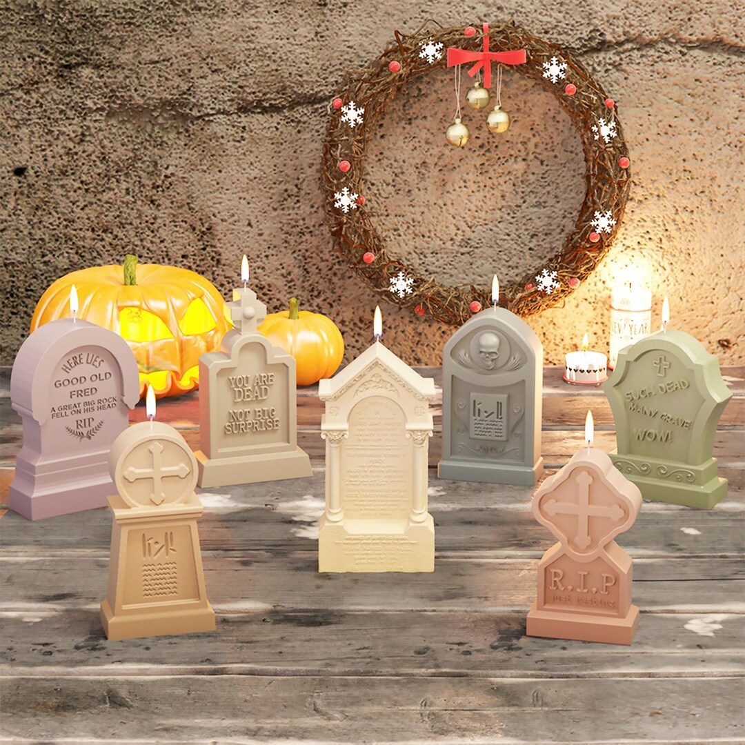Tombstone Candles Silicone Mold,wax Candles Mold,concrete Plaster ...