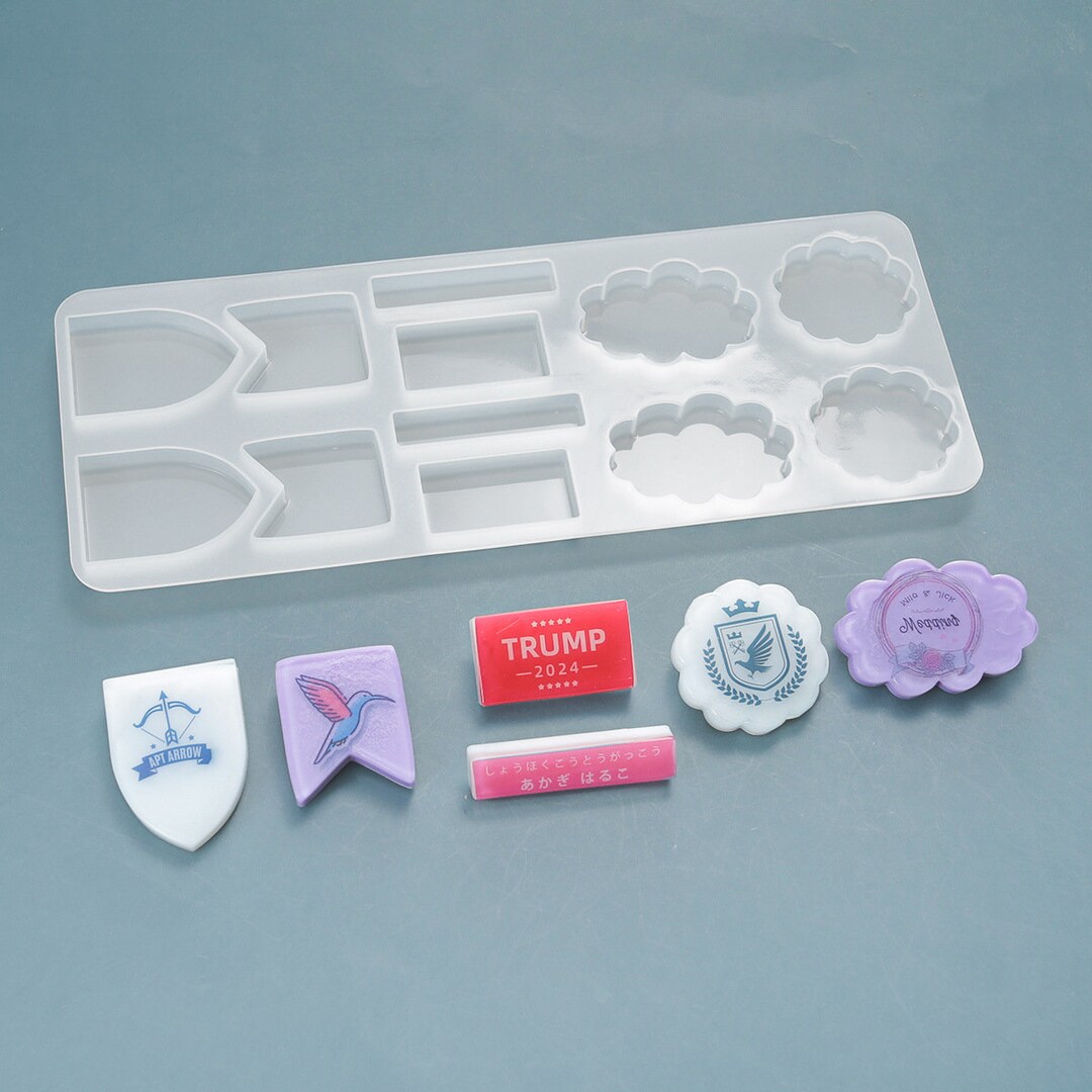 Geometric Badge Silicone Mold,croud,heart Star Shaped Pendant Resin ...