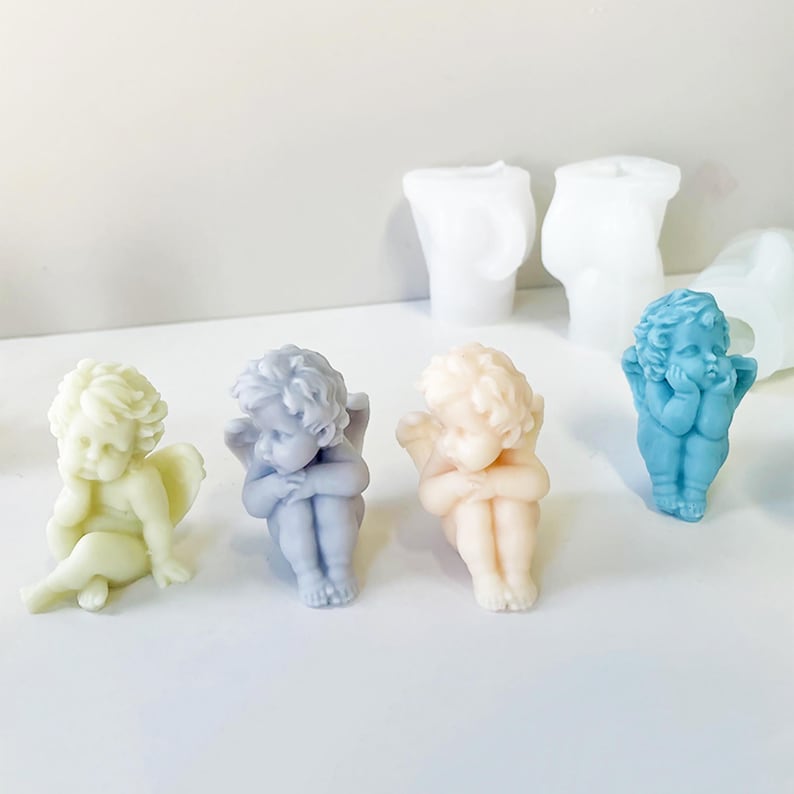 Angel Candles Silicone Mold,wax Candles Silicon Mold,concrete Plaster ...