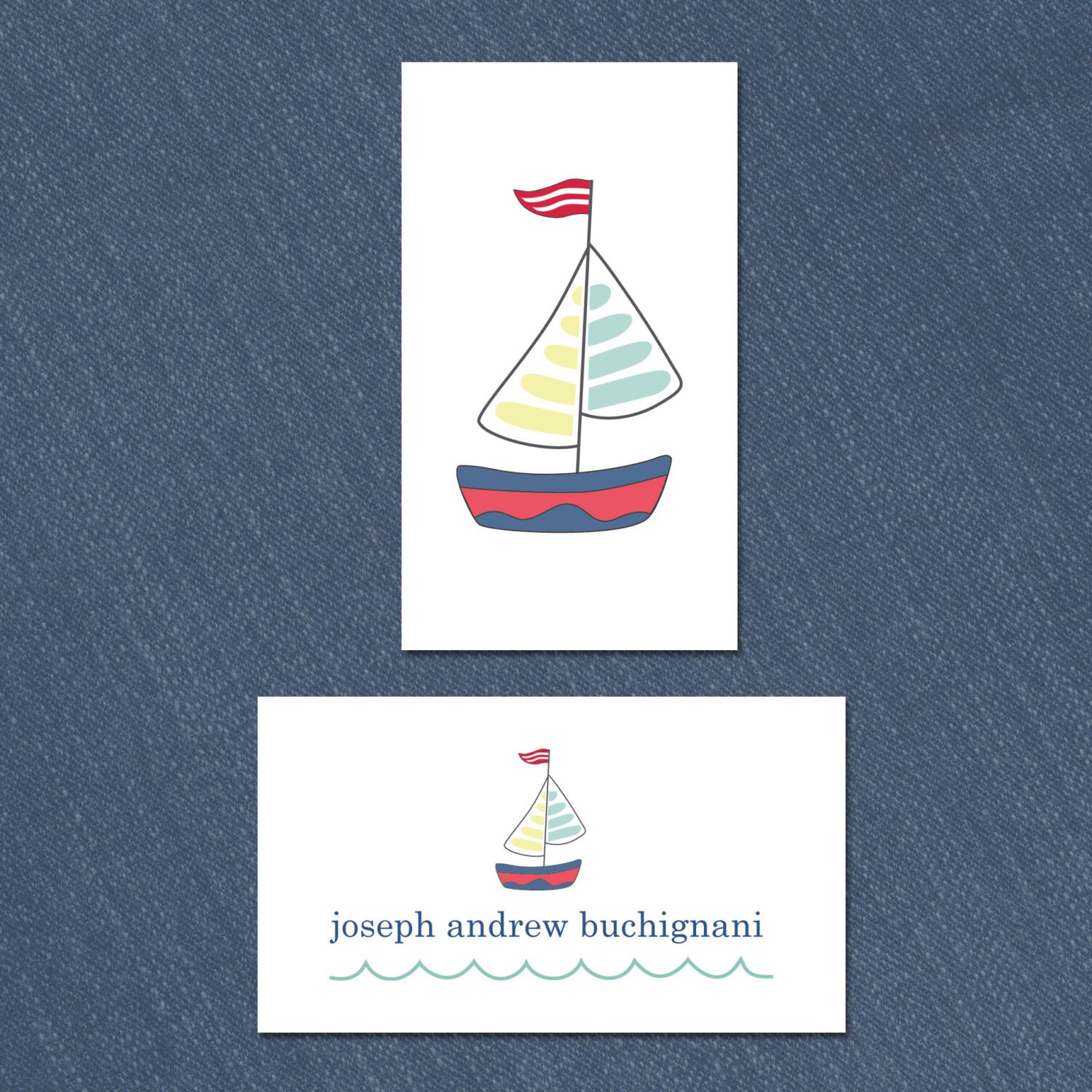 Children's Calling Cards (custom Double Sided) Horses, Sailboats ...