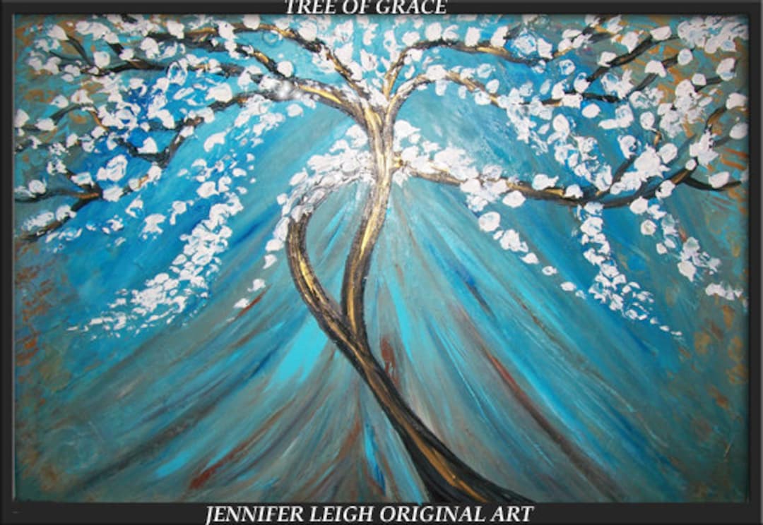 TREE of GRACE.... Original Large Abstract Painting Modern Contemporary ...