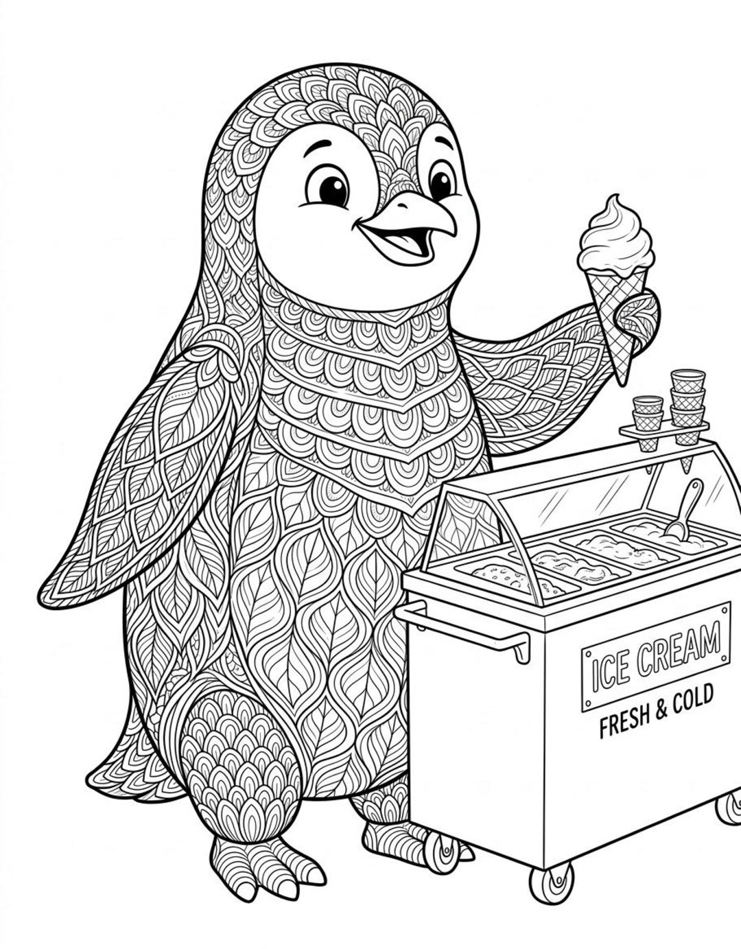 Penguin Mandala Coloring Pages | Fun Animal Art (digital Download) - Etsy