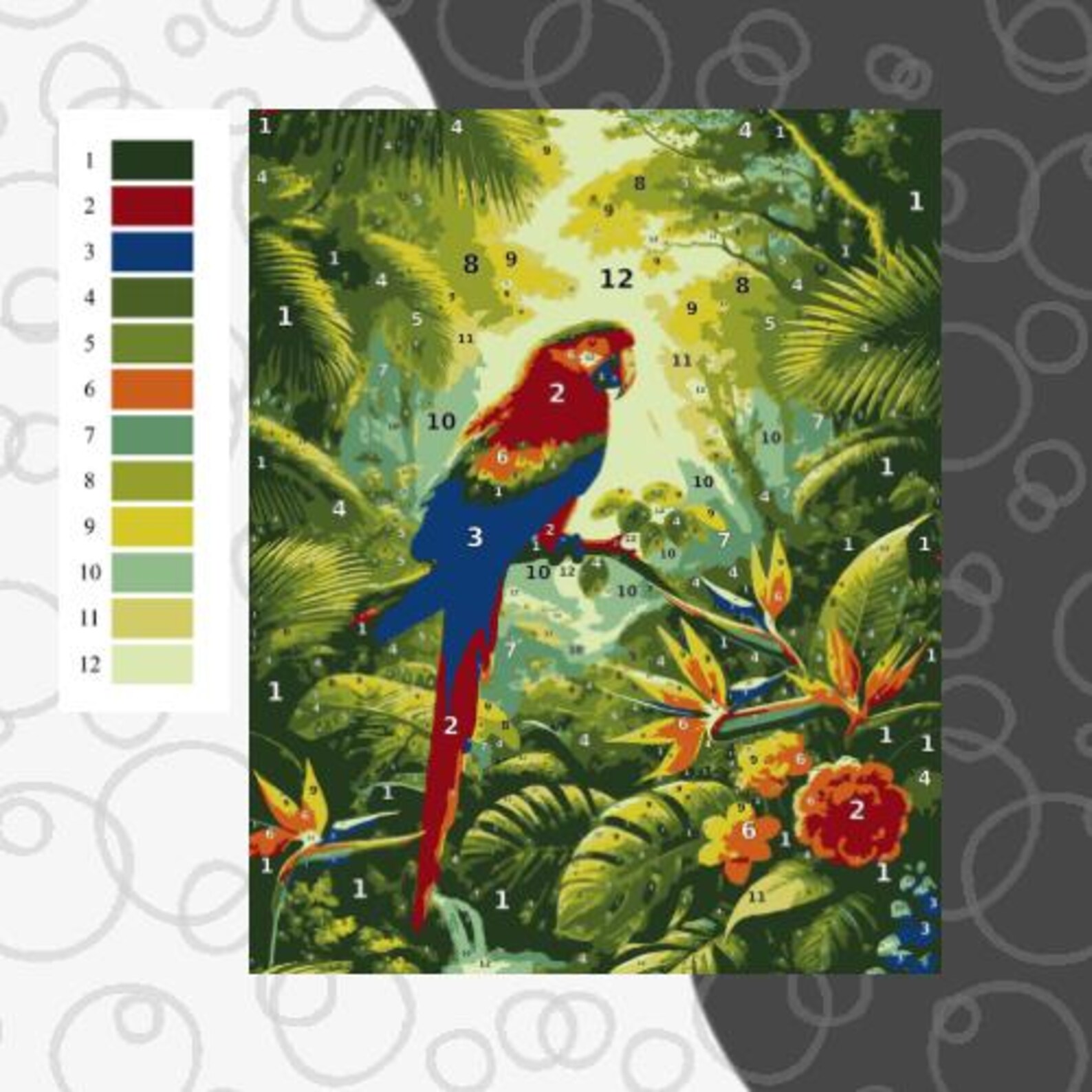 Parrot of the Jungle Coloring by Numbers | Digital Coloring Pages ...
