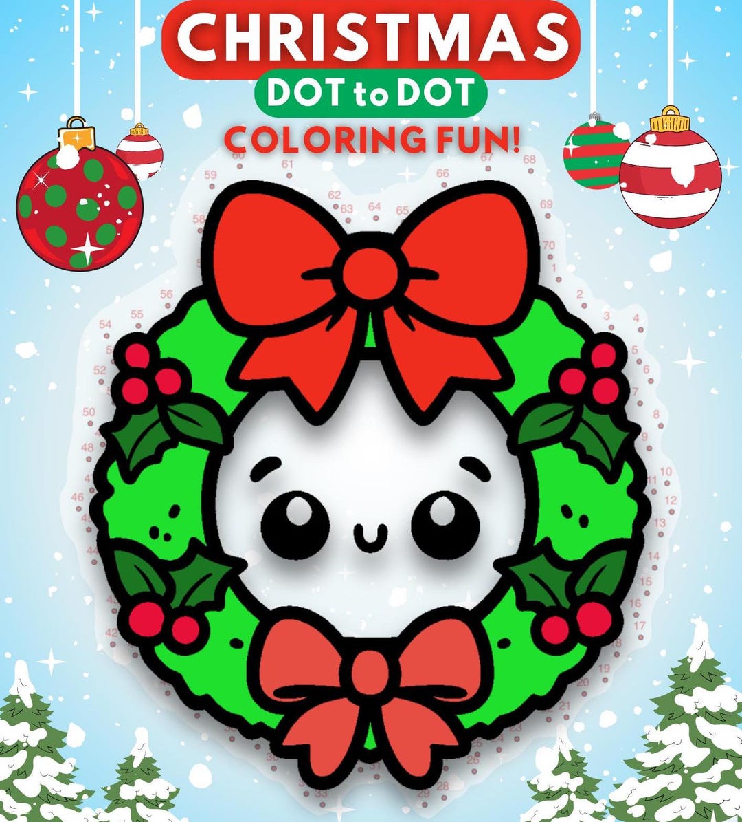 Printable Christmas Dot-to-dot Coloring Book for Kids | Digital ...