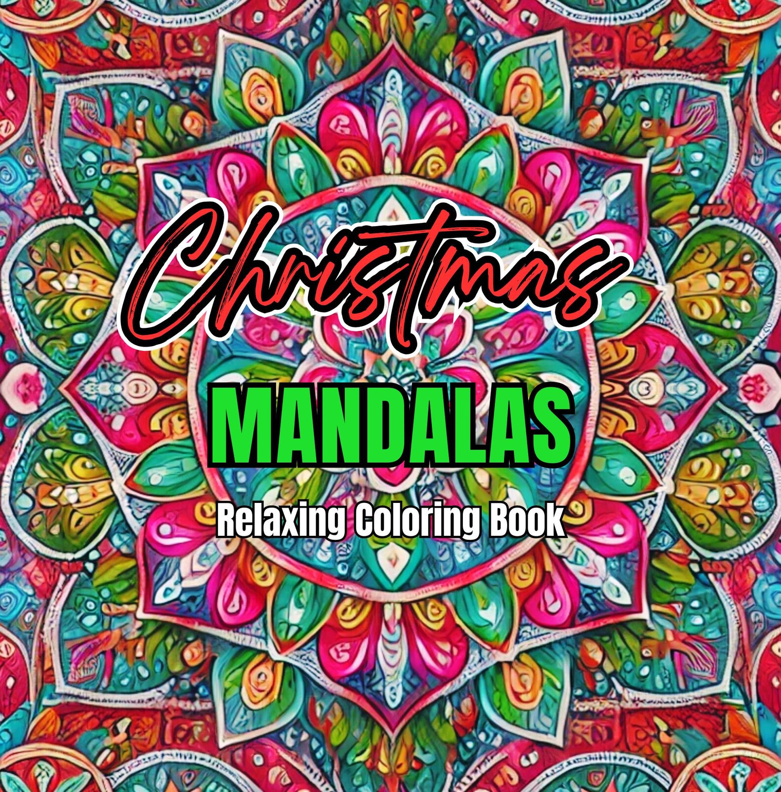 Christmas Mandala, Digital Coloring Book for Relaxation, Stress Relief ...