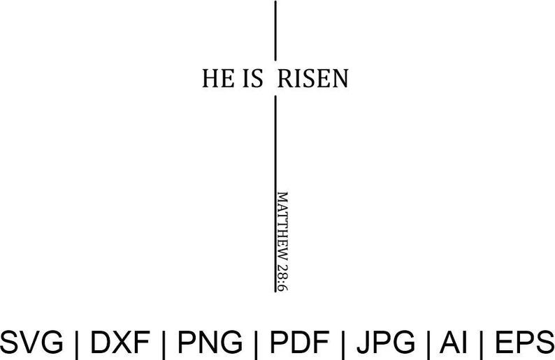 He is Risen Cross SVG PNG, Retro Easter Jesus Bible Verse (digital ...