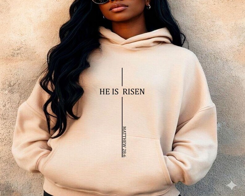 He is Risen Cross SVG PNG, Retro Easter Jesus Bible Verse (digital ...